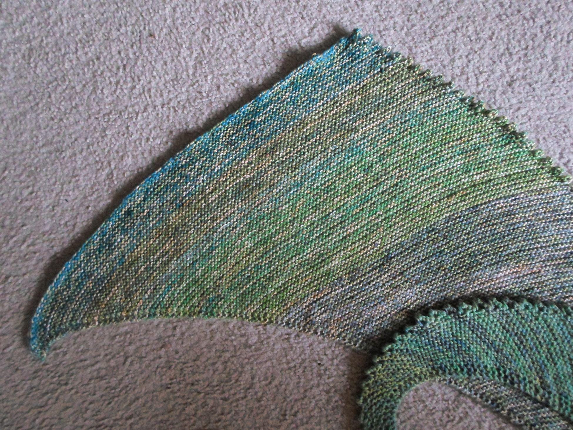 Hand Knit Asymmetrical Triangle Shawl With a Small Border Made of All ...