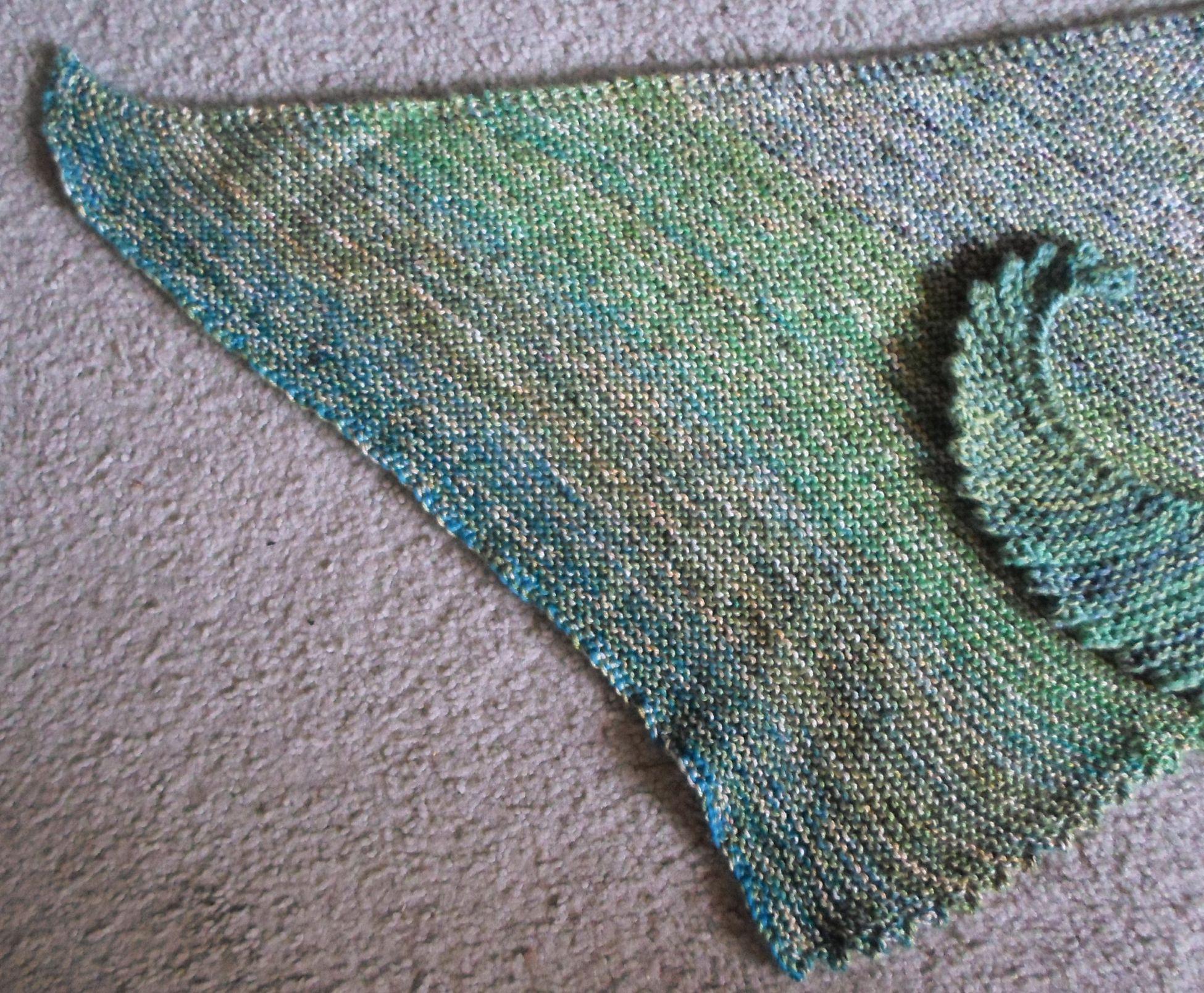 Hand Knit Asymmetrical Triangle Shawl With a Small Border Made of All ...