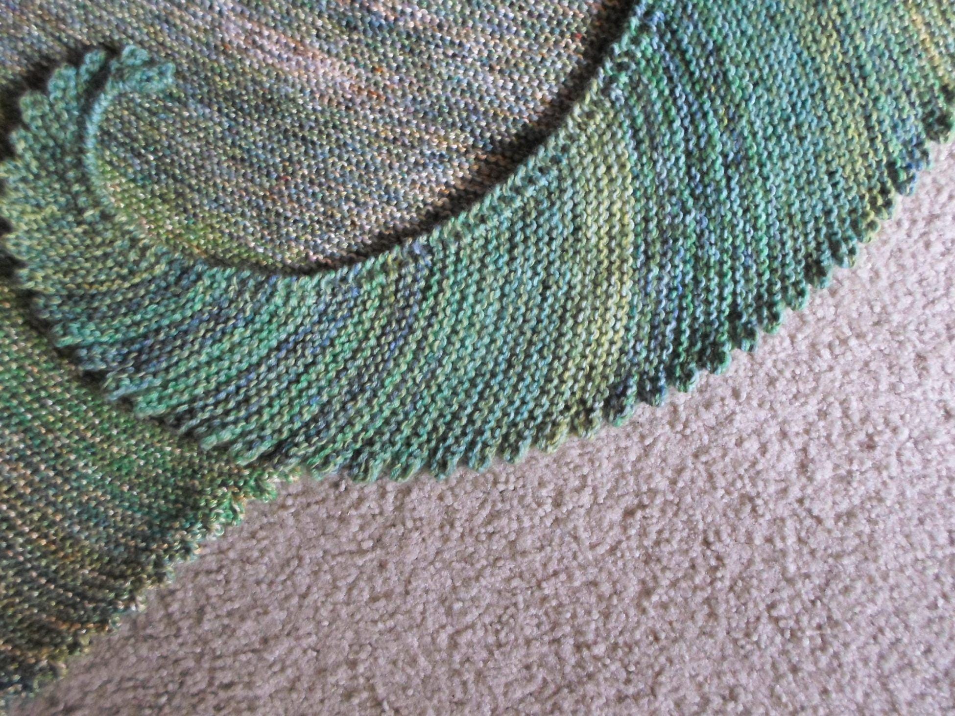 Hand Knit Asymmetrical Triangle Shawl With a Small Border Made of All ...