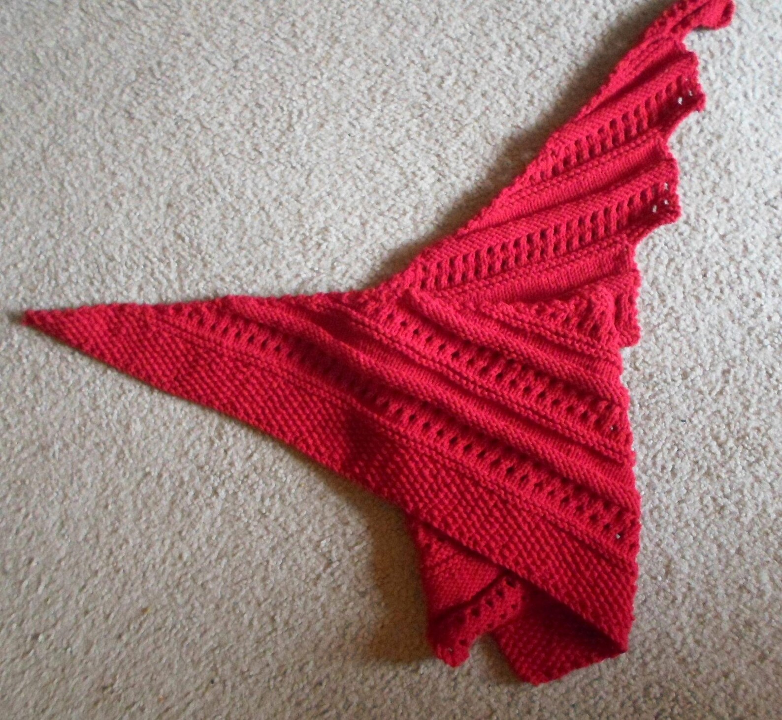 Asymmetrical Triangle Shawl - Hand Knitted Triangle Shawl - Made of ...