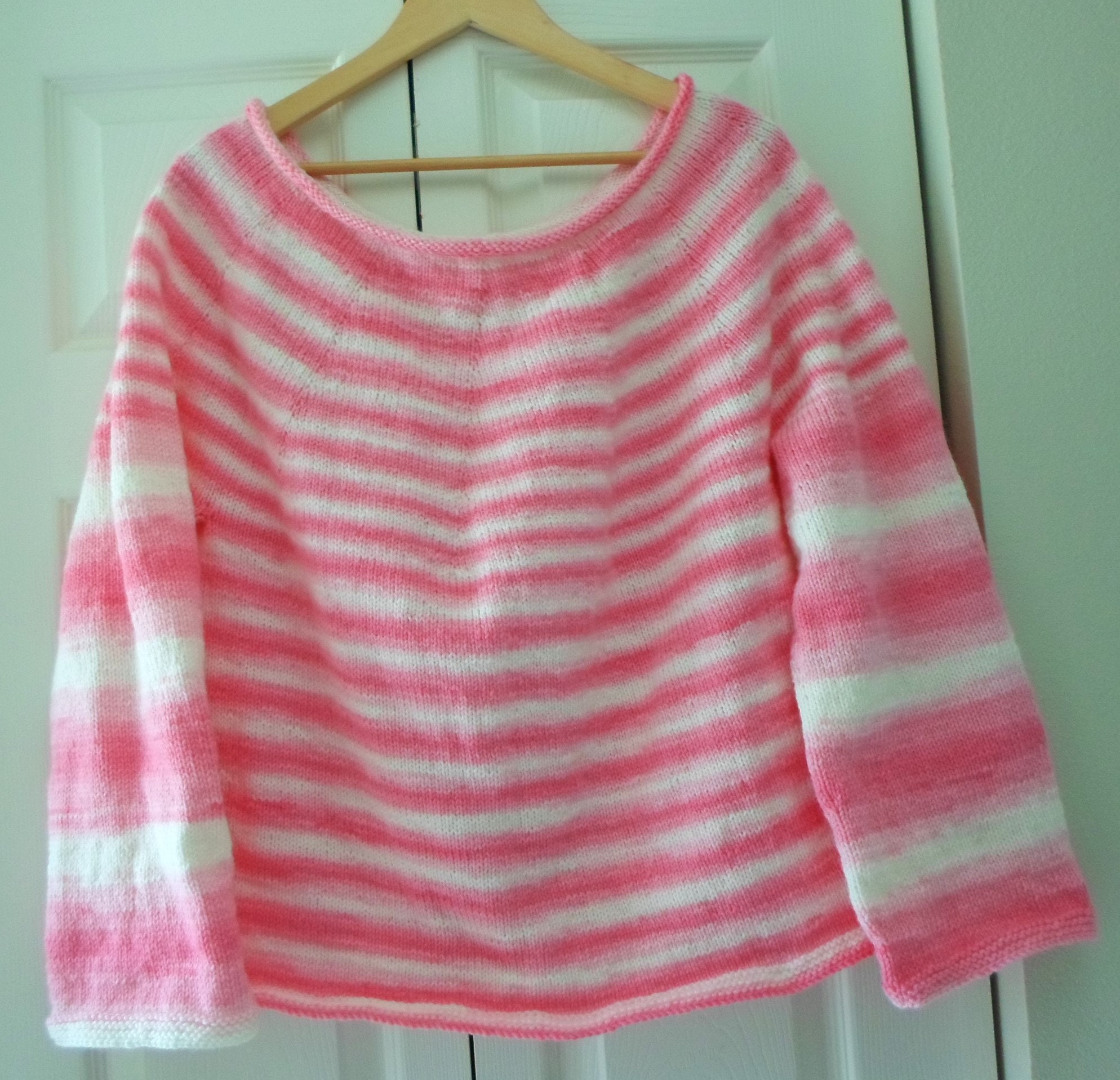 Hand Knitted Top-down Sweater - Hand Knitted Raglan Sweater - Women's ...