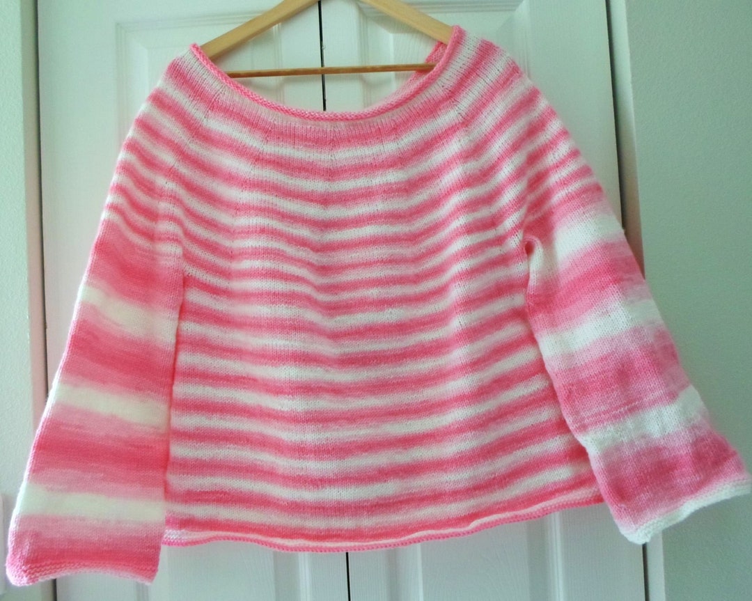 Hand Knitted Top-down Sweater - Hand Knitted Raglan Sweater - Women's ...