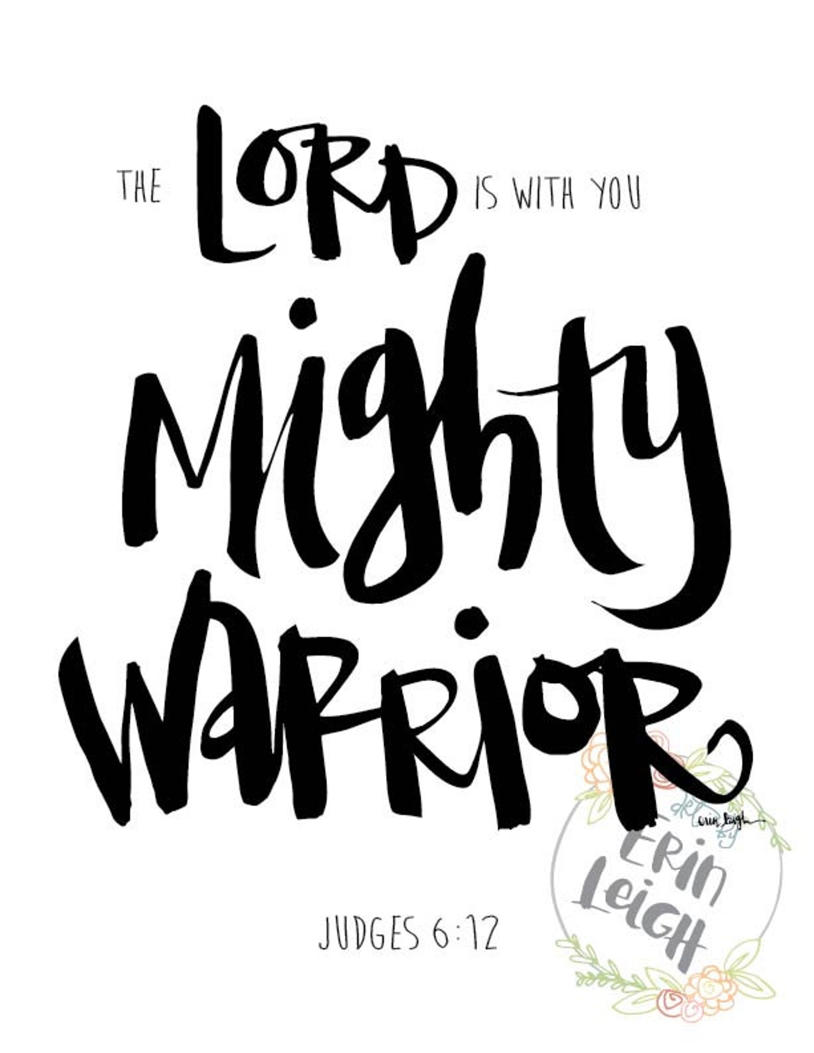 The Lord is with you mighty warrior Judges 6:12 boys room | Etsy