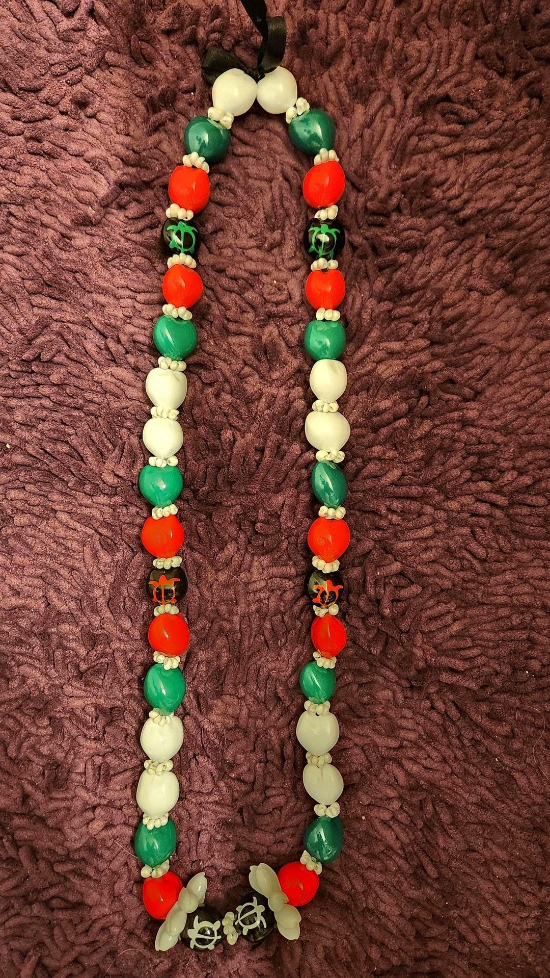 Hawaiian Christmas Kukui Nut Lei With Turtle Accents - Etsy