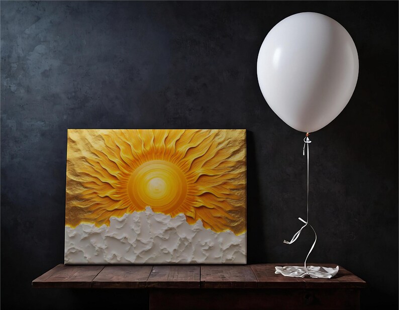 Modern Majestic Sun Digital Print, Abstract Sun Canvas, Sun Wall Art ...