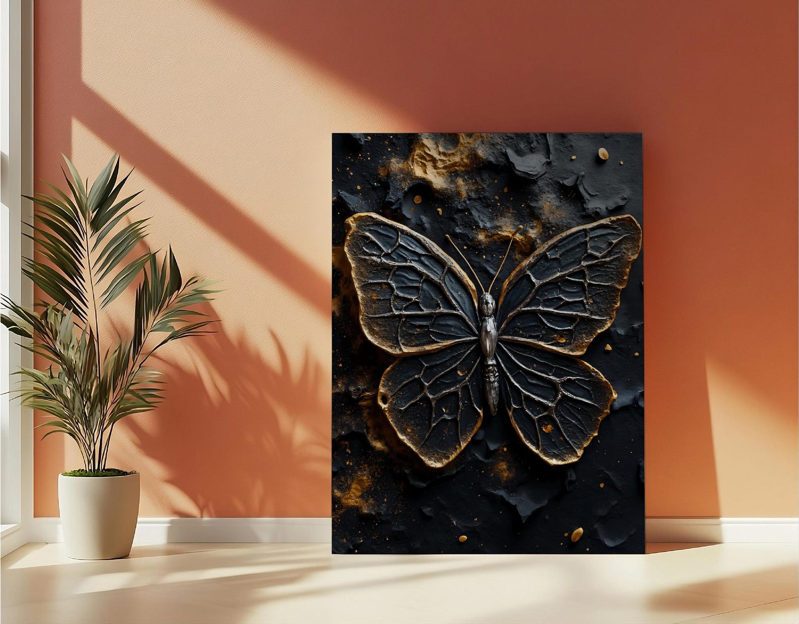 Midnight Black Butterfly Art, Abstract Butterfly, Butterfly Wall Art ...