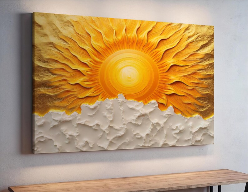 Modern Majestic Sun Digital Print, Abstract Sun Canvas, Sun Wall Art ...