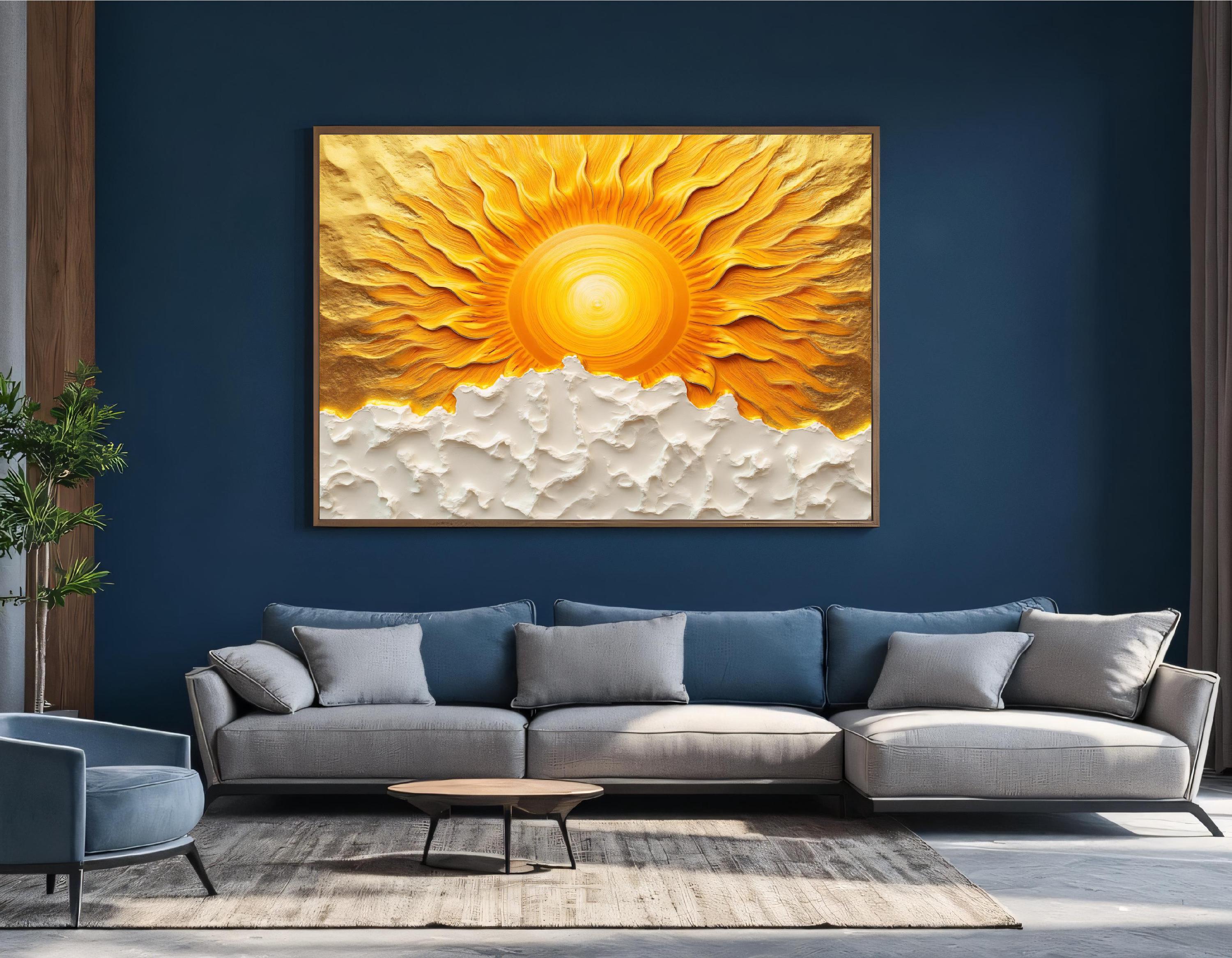 Modern Majestic Sun Digital Print, Abstract Sun Canvas, Sun Wall Art ...