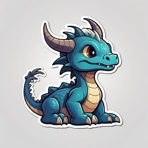 Cute Baby Dragon Sticker Pack, Fantasy Creature Vinyl Decals, 8 Pack ...