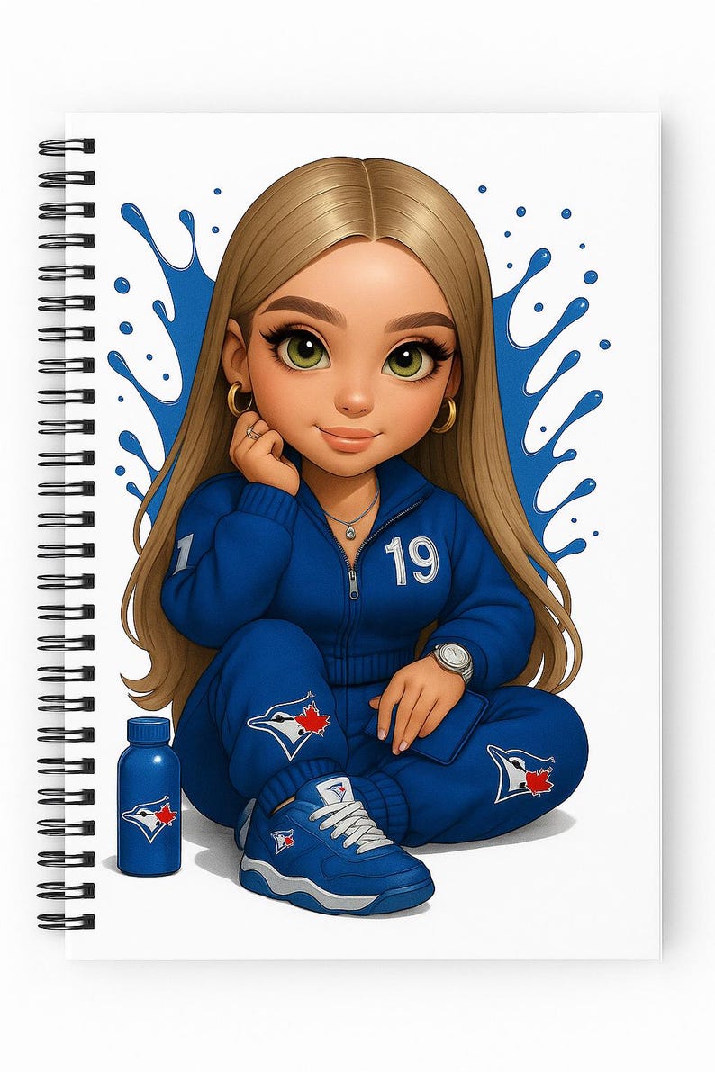 Chibi Woman Toronto Blue Jays Inspired Art | Cute Baseball Fan ...