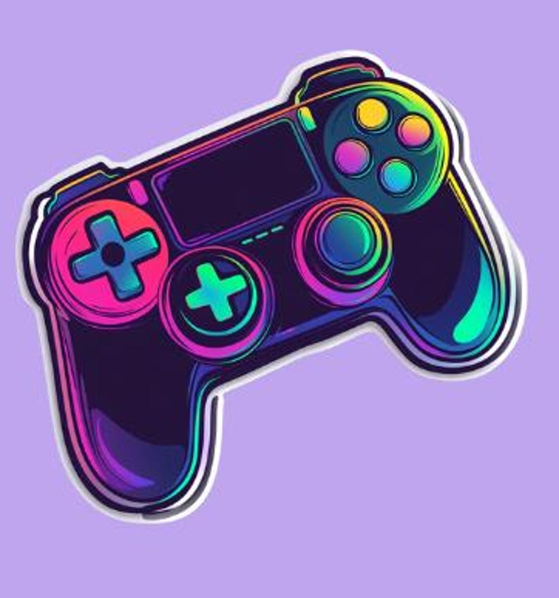 Gaming Sticker Sheet - Retro Arcade, Game Controllers, Pixel Art Hearts ...