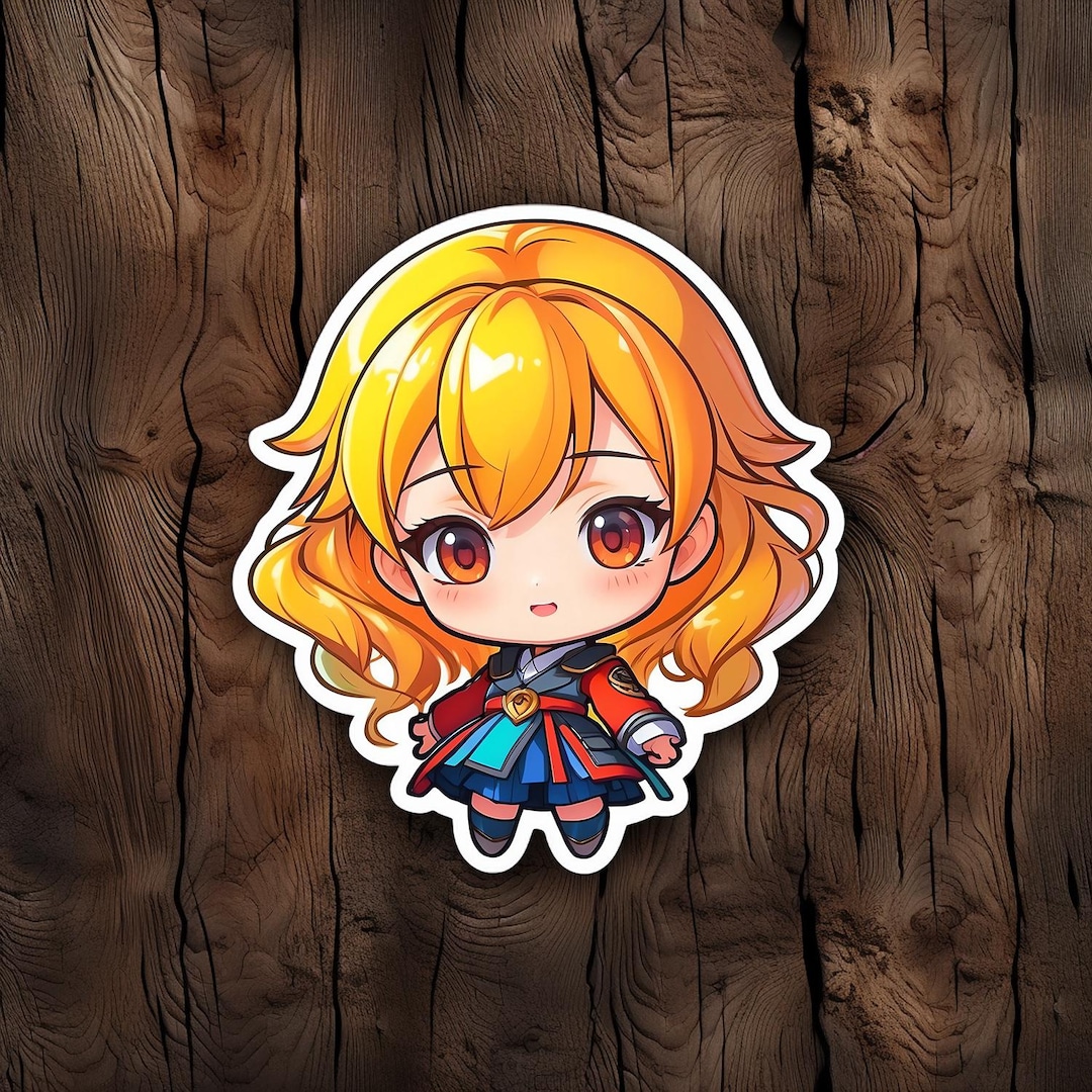 Cute Anime Girl Sticker, Anime Character Decal, Adorable Japanese Anime ...