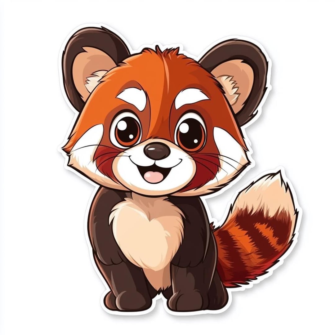 8-pack Red Panda Sticker Set, Adorable Red Panda Vinyl Decals, Cute ...