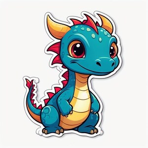 Cute Baby Dragon Sticker Pack, Fantasy Creature Vinyl Decals, 8 Pack ...