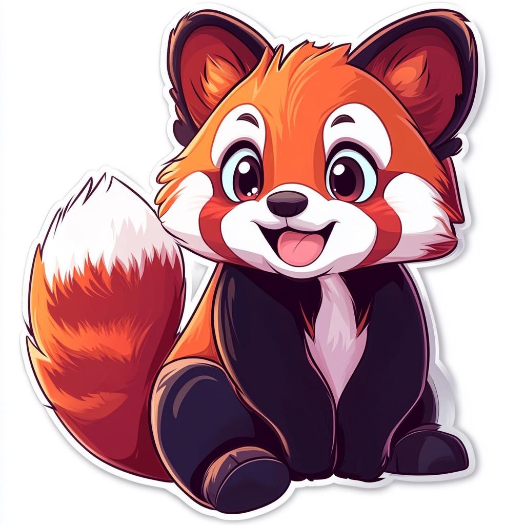 8-pack Red Panda Sticker Set, Adorable Red Panda Vinyl Decals, Cute ...