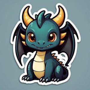 Cute Baby Dragon Sticker Pack, Fantasy Creature Vinyl Decals, 8 Pack ...