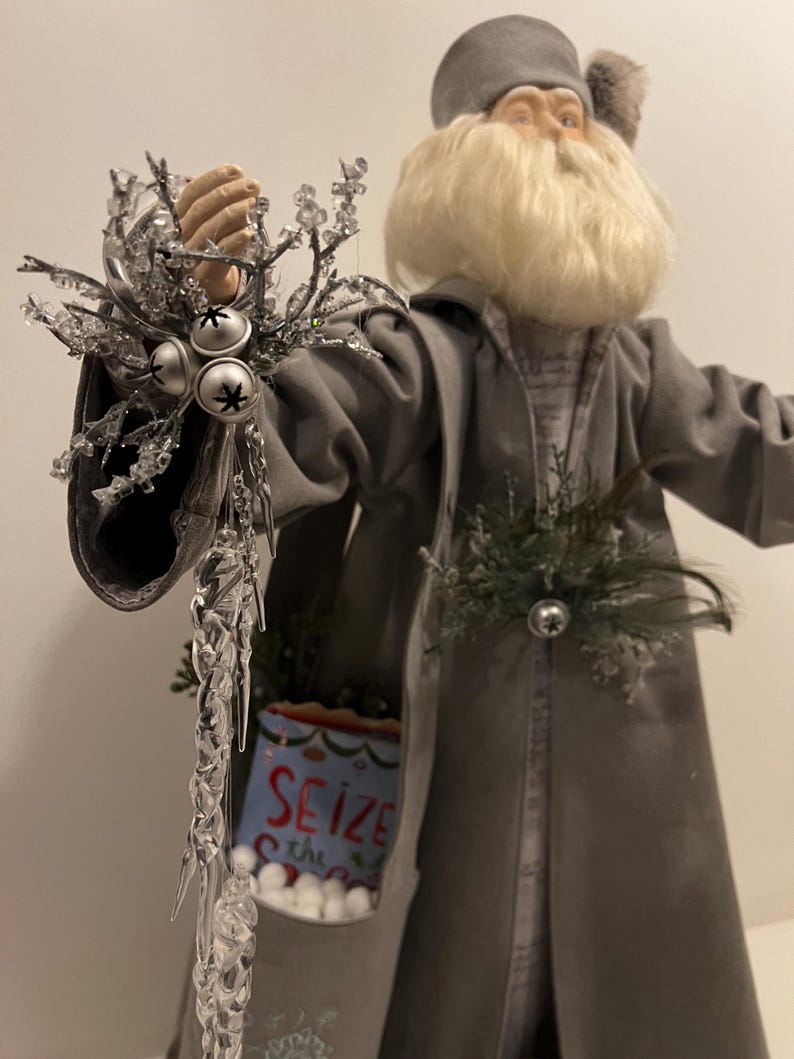 Handmade Snowball Season Santa: Embroidered Microsuede Coat, OOAK ...