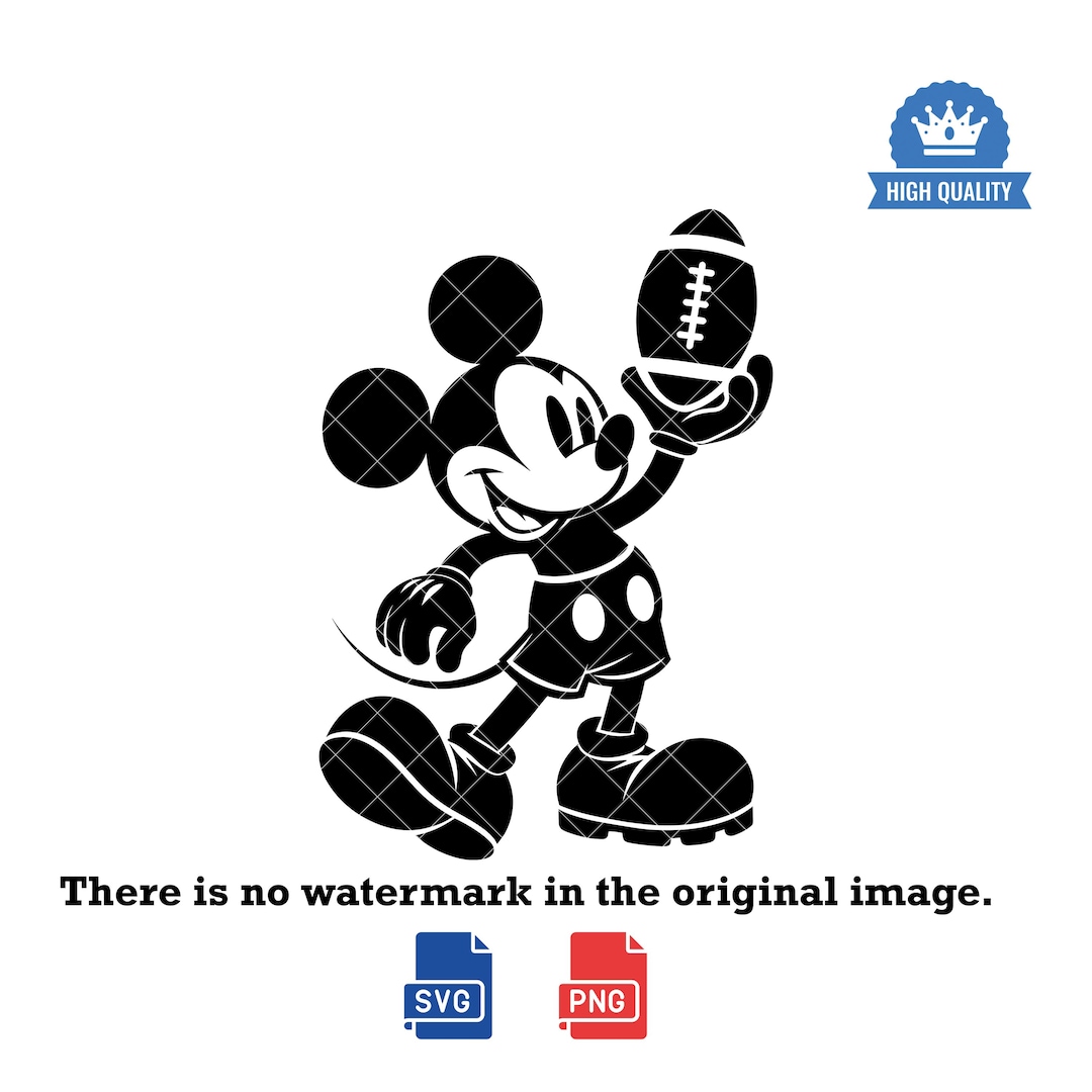 Mickey Mouse Football Svg Png, Mickey Silhouette, Mickey Mouse Clipart ...