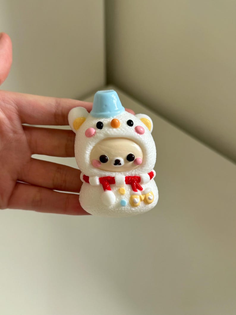 Snowman Bear Taba Squishy Toy, Fidget Toy, Stress Relief Slime Ball - Etsy