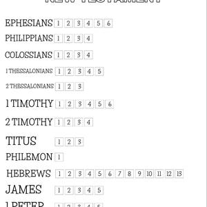 Bible Book Tracker: New Testament - Etsy