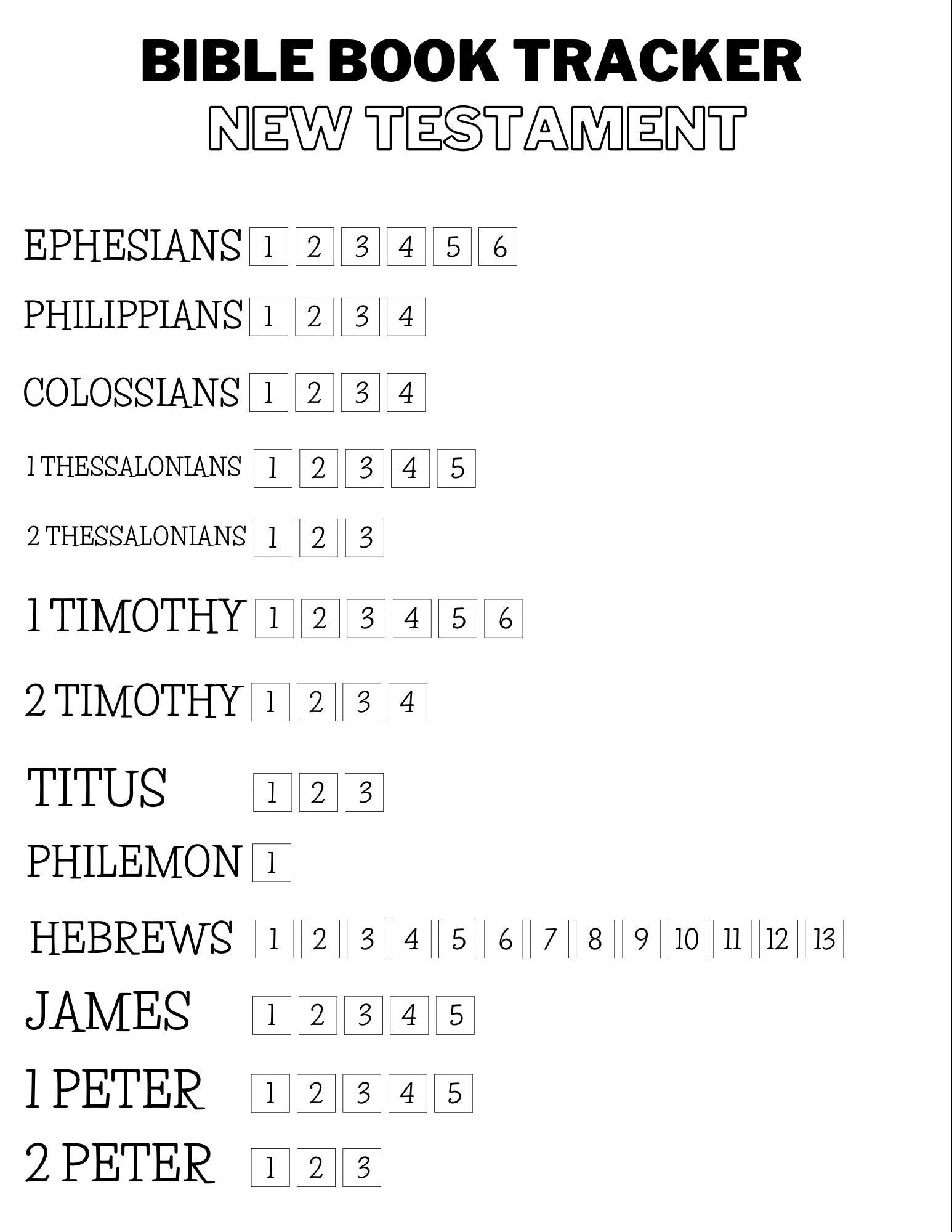 Bible Book Tracker: New Testament - Etsy