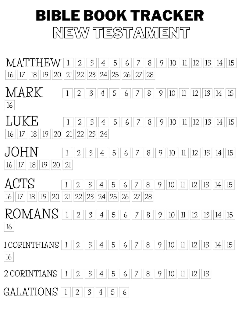 Bible Book Tracker: New Testament - Etsy