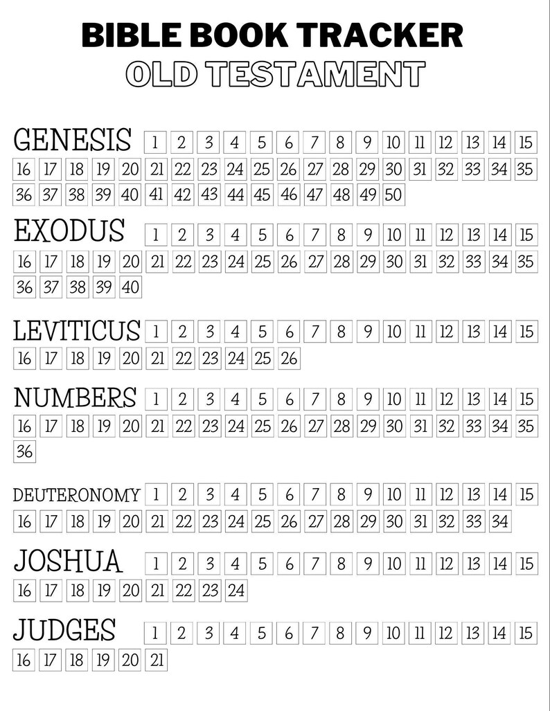 Bible Book Tracker: Old Testament - Etsy
