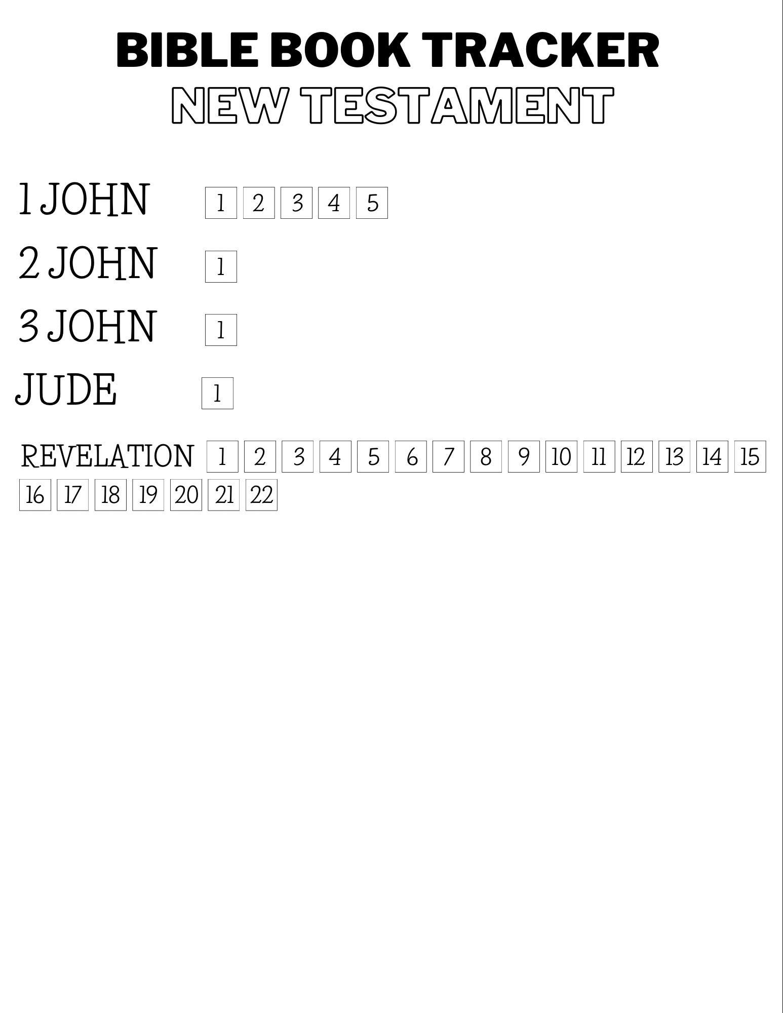 Bible Book Tracker: New Testament - Etsy