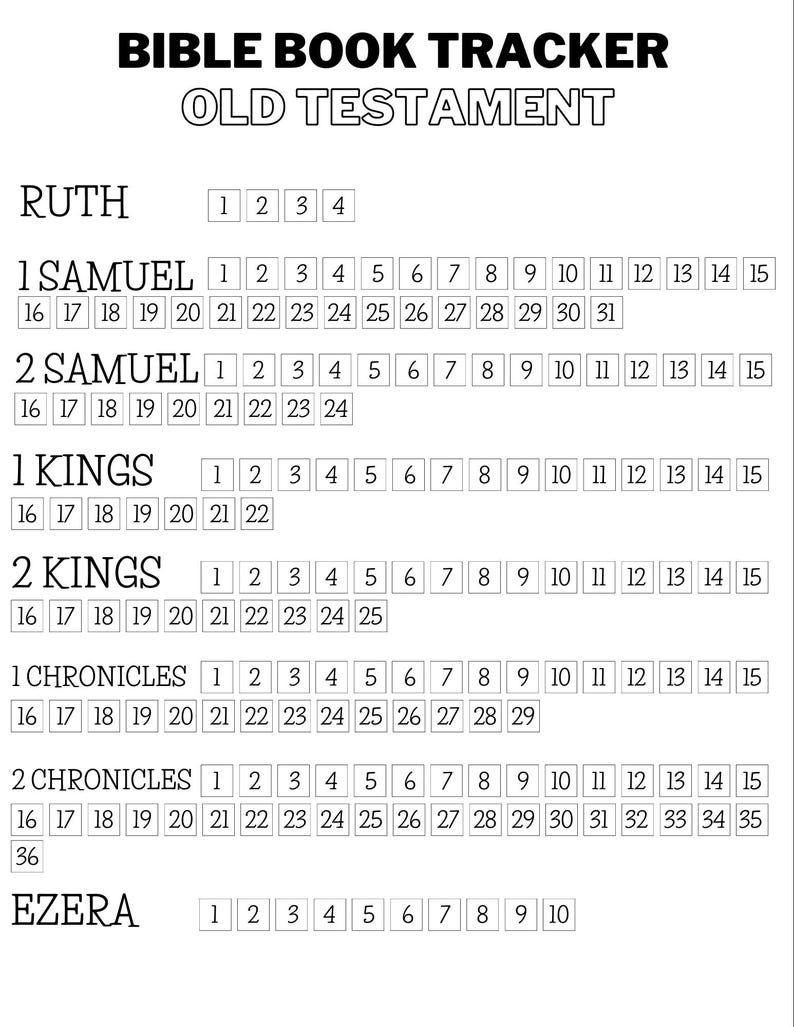 Bible Book Tracker: Old Testament - Etsy