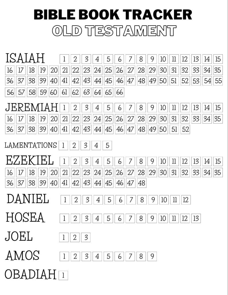 Bible Book Tracker: Old Testament - Etsy