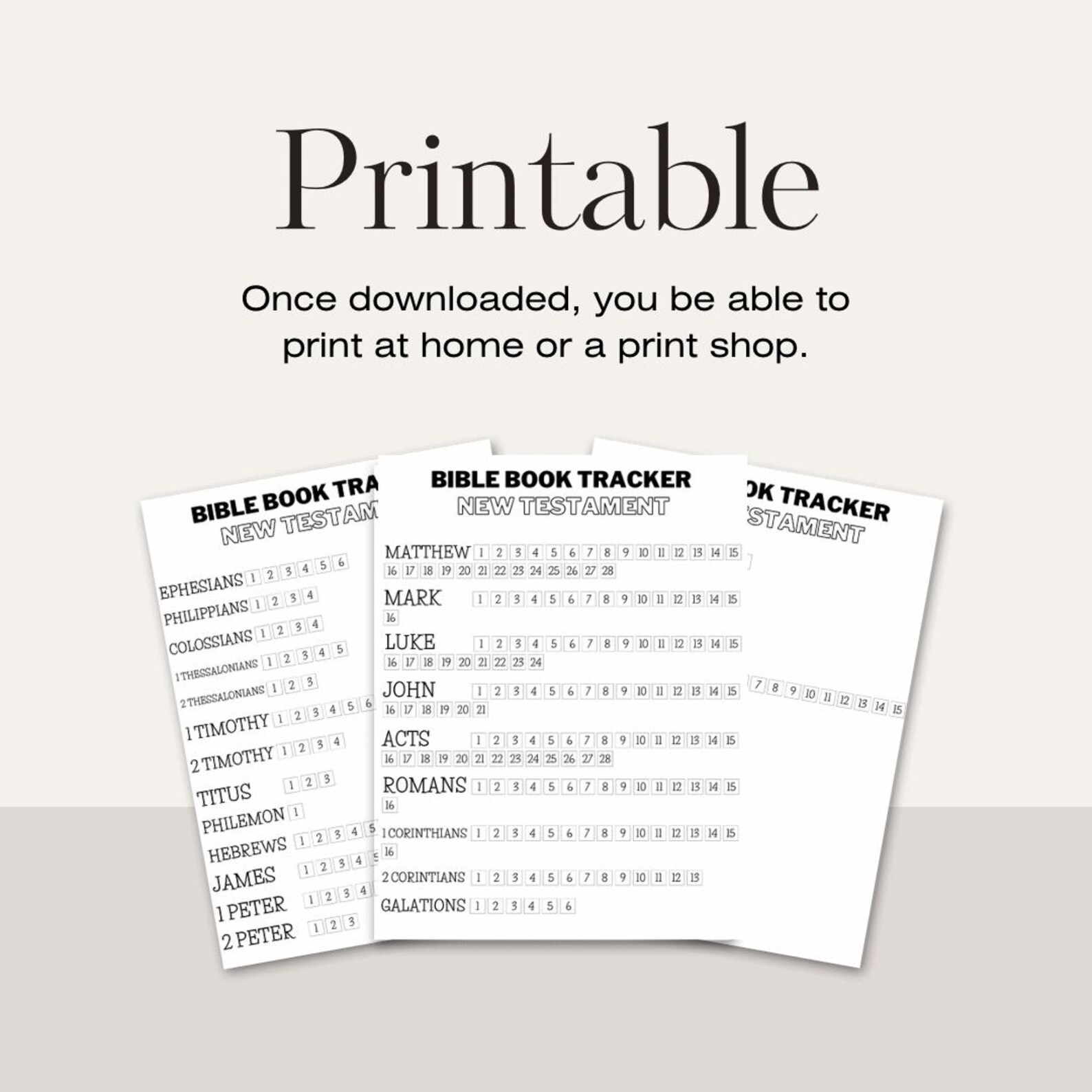 Bible Book Tracker: New Testament - Etsy