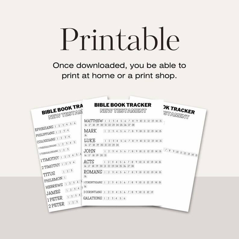 Bible Book Tracker: New Testament - Etsy