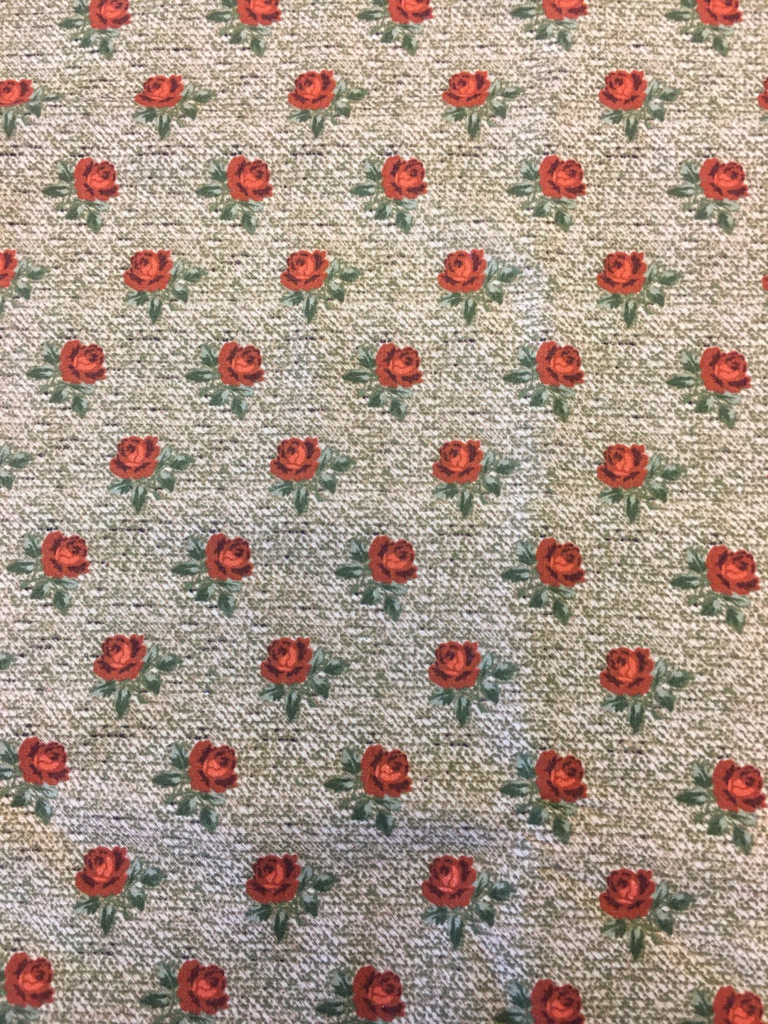 Rust Colored Roses Fabric - Etsy