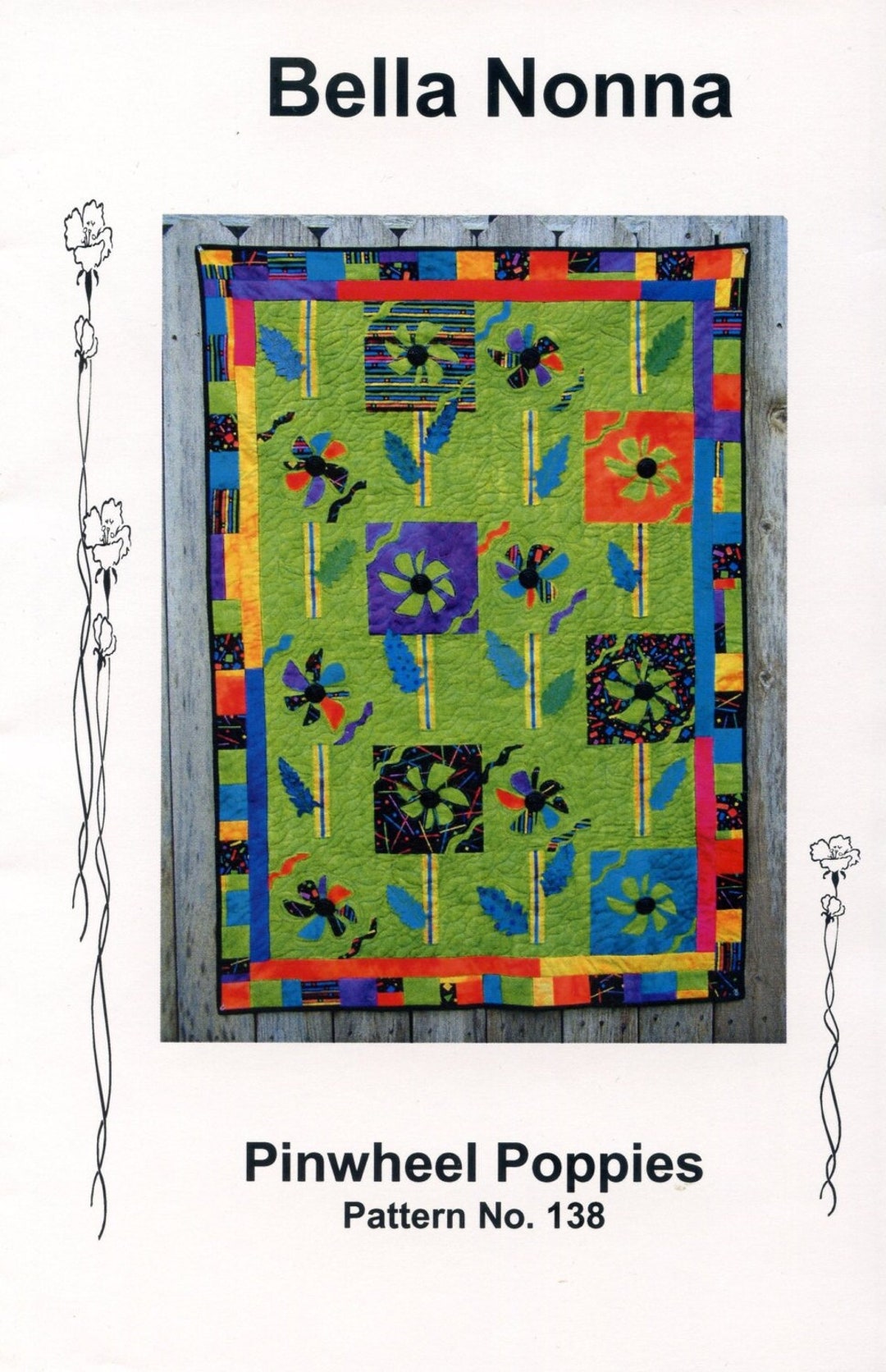 Pinwheel Poppies Quilt - Pattern - Etsy