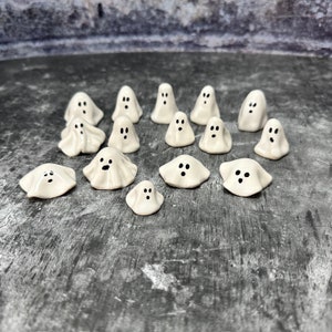 Mini Ghost Figurine Handmade of Durable Ceramic Pottery. Halloween ...