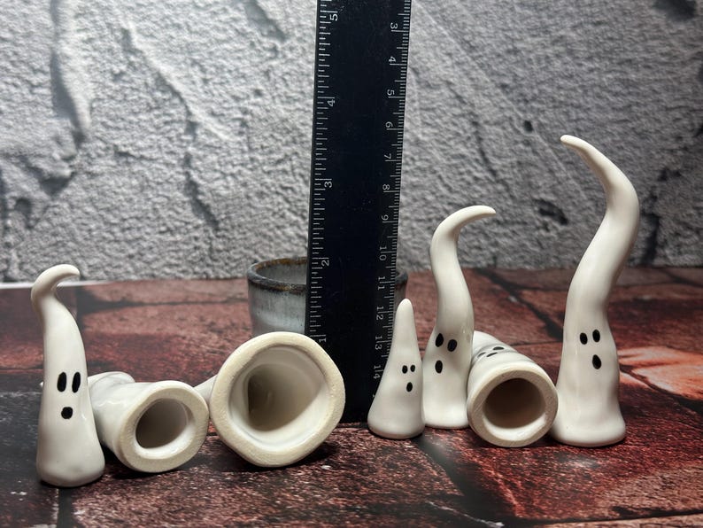 Pointy Ceramic Ghosts for Haunting Decor, Unique Handmade Halloween ...