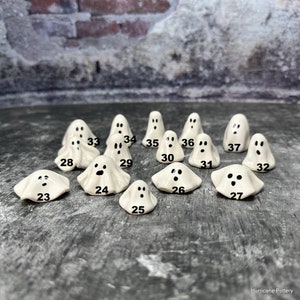 Mini Ghost Figurine Handmade of Durable Ceramic Pottery. Halloween ...