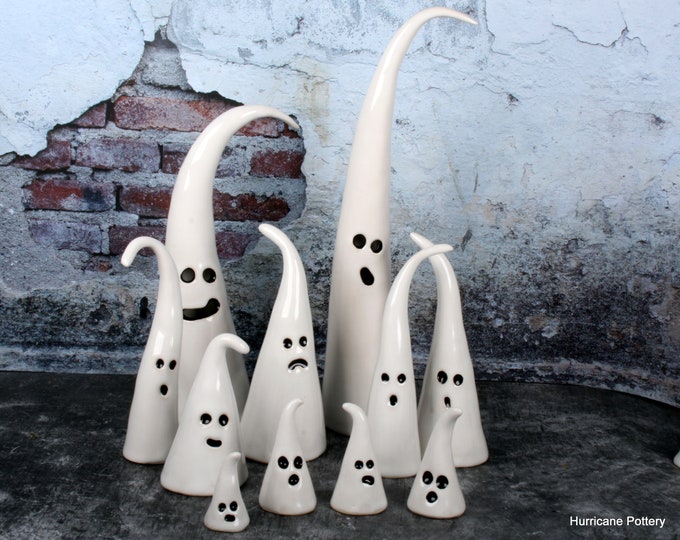 Ceramic Ghosts for Halloween Spirit Handmade Ghosts With - Etsy