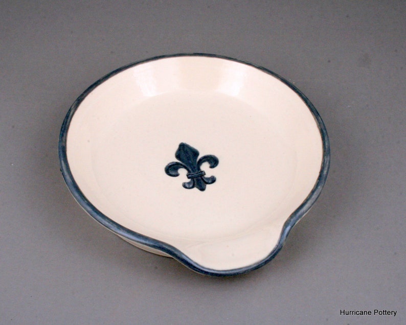 Personalized White Ceramic Spoon Rest. Hand Stamped Wheel - Etsy