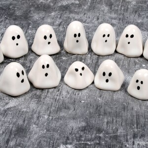 Mini Ghost Figurine Handmade of Durable Ceramic Pottery. Halloween ...