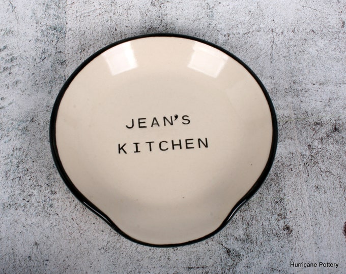 Personalized Spoon Rest Monogram Spoon Holder Mom / Grandma / Dad's ...