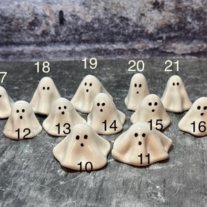 Mini Ghost Figurine Handmade of Durable Ceramic Pottery. Halloween ...