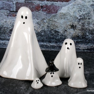 Mini Ghost Figurine Handmade of Durable Ceramic Pottery. Halloween ...