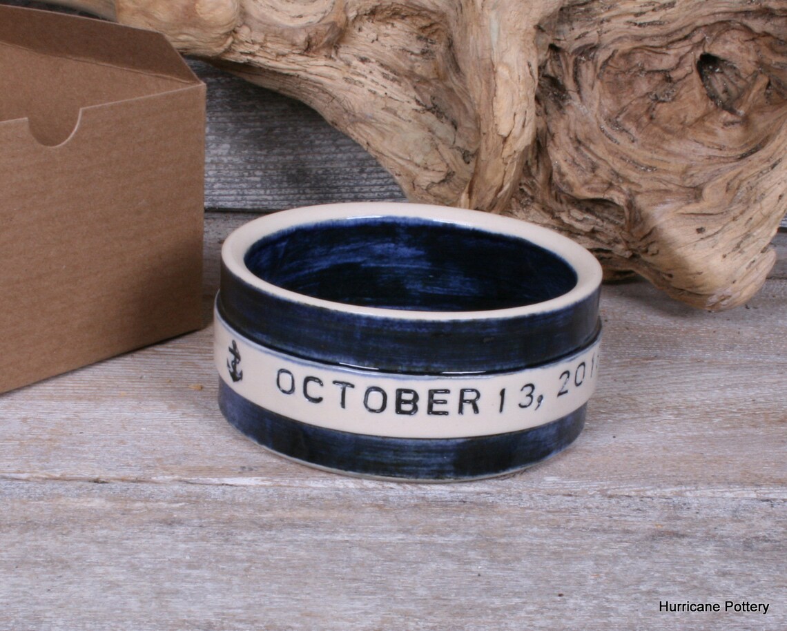 Personalized Pottery Wine Coaster. Wedding or Anniversary | Etsy