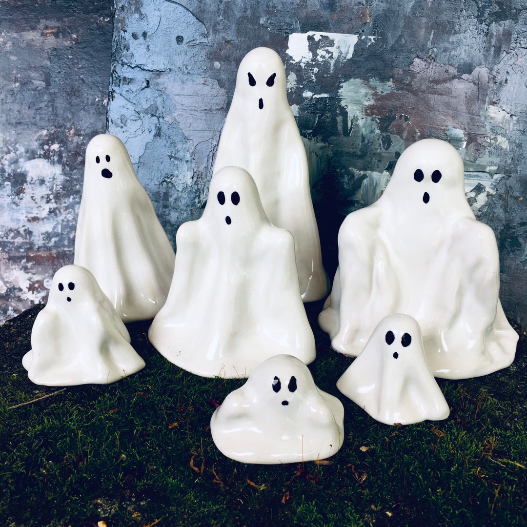 Spooky Ghost With Arms, MADE TO ORDER. Handmade White Ceramic Halloween ...