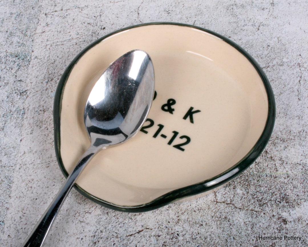 Personalized Spoon Rest. Hand Painted on Creamy White Stoneware ...