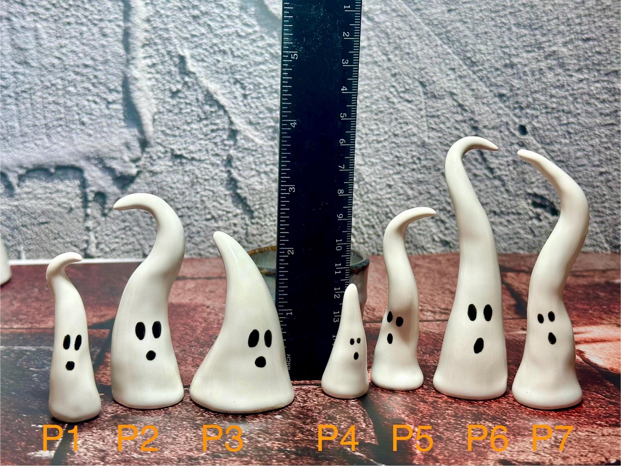 Pointy Ceramic Ghosts for Haunting Decor, Unique Handmade Halloween ...