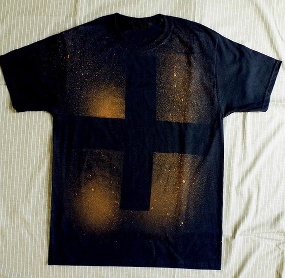 Items similar to Black t shirt with cross designs on Etsy