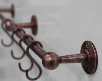 Vintage Wall Mount Copper Pot Rack Kitchen Display Home Decor - Etsy