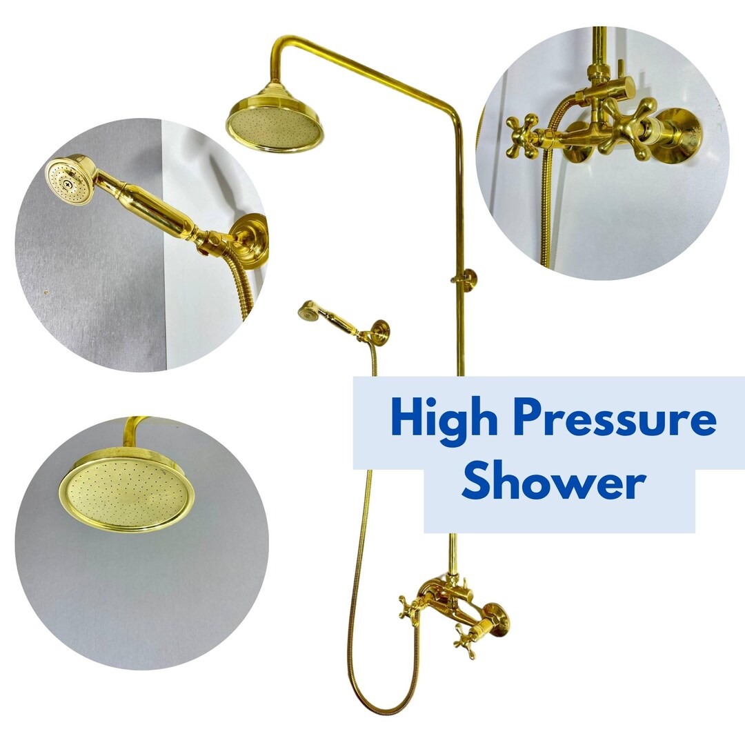 Unlacquered Brass Shower System, Vintage Shower System Victorian Design ...